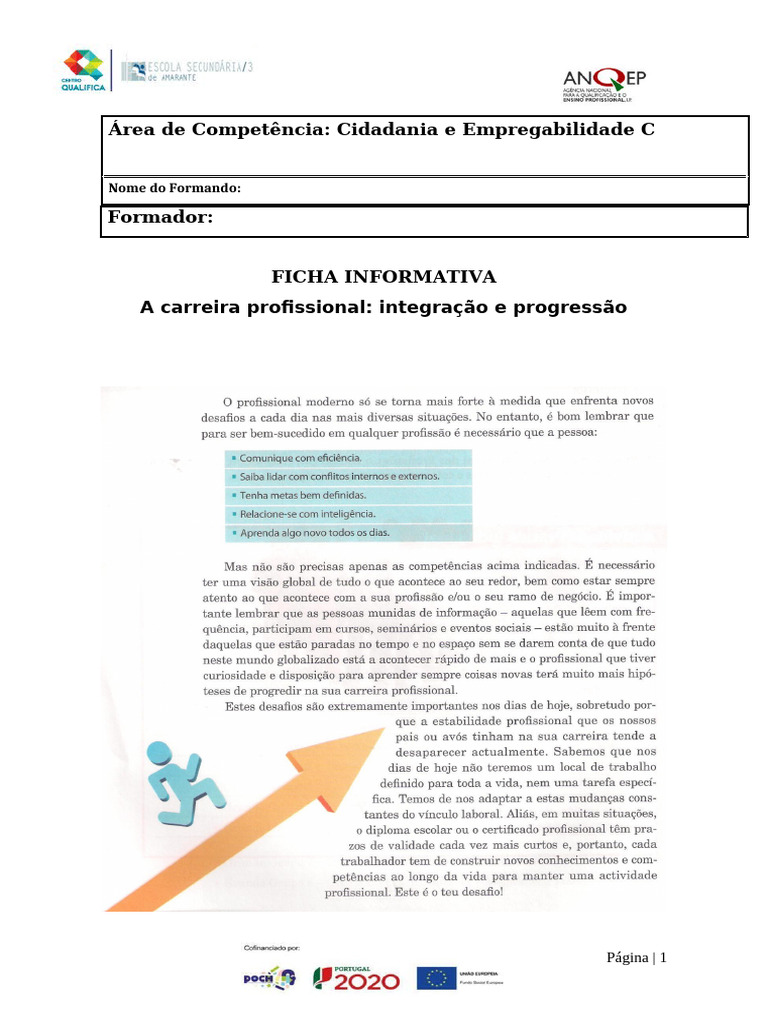 Ficha - Ce - C - Carreira - Profissional - Integraao - e - Progressao - Cópia | PDF | Carreira e ...