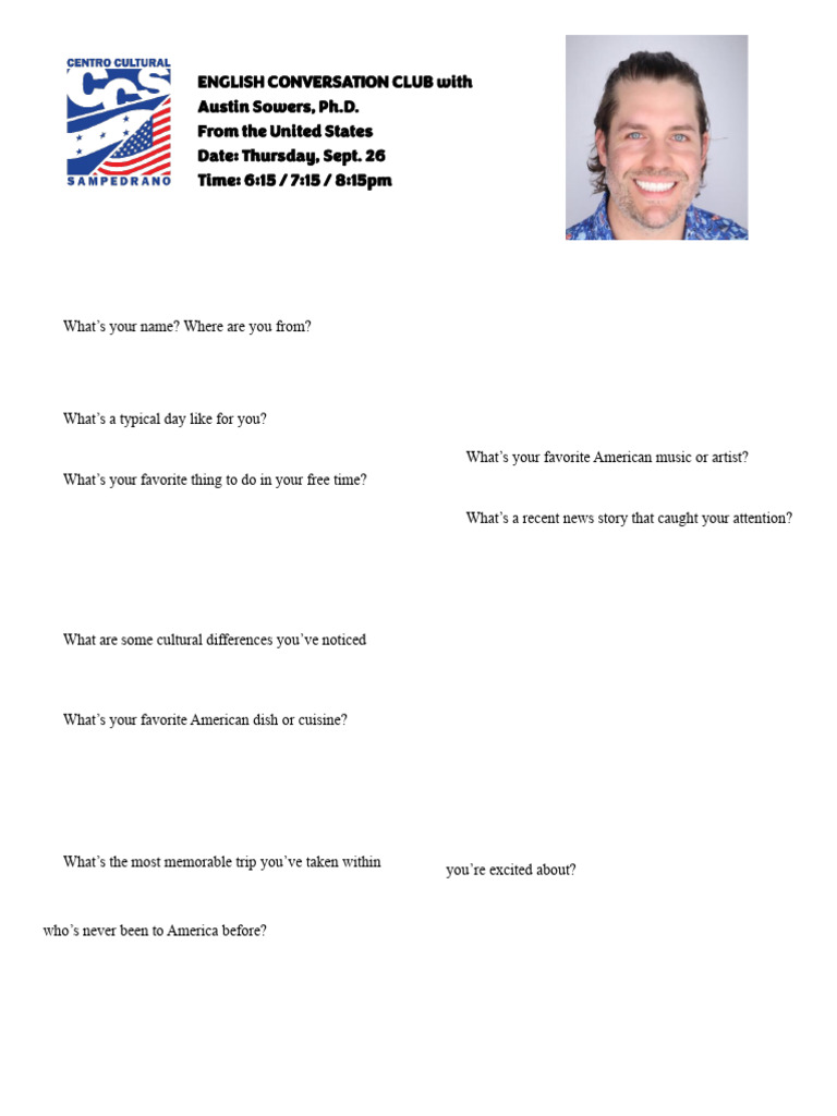 English Conversation Club With | PDF | English Language | Conversation