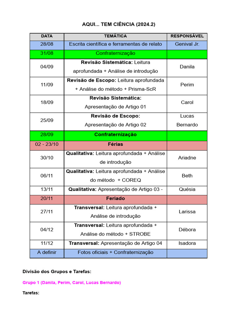 Cronograma 2024.2 - ATC | PDF