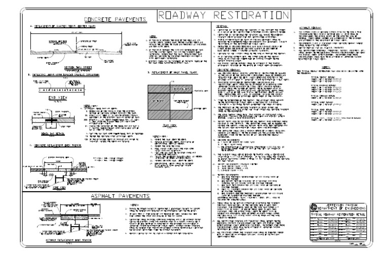 Typical Roadway Restoration Details PDF | PDF