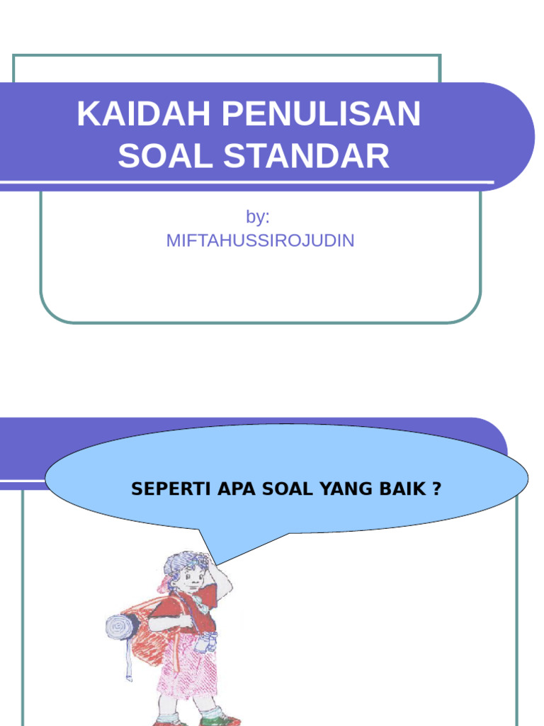 Presentasi Kaidah Penyusunan Soal Standar | PDF