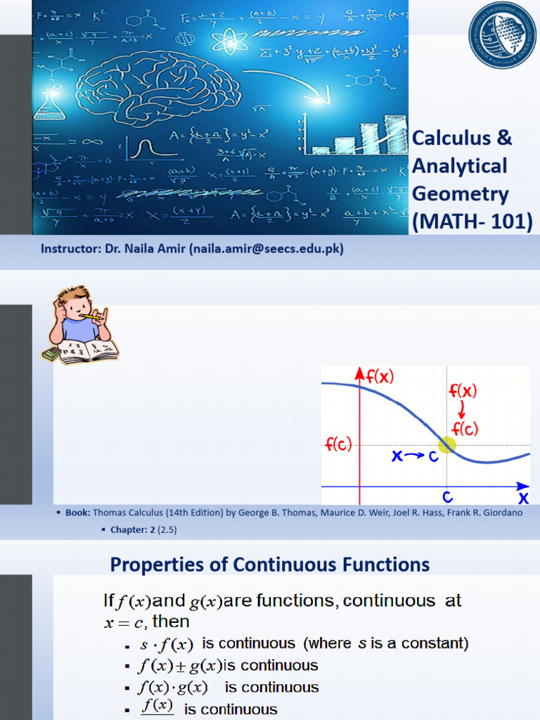Lecture # 13 (Continuous Functions-SE) | PDF | Function (Mathematics) | Continuous Function