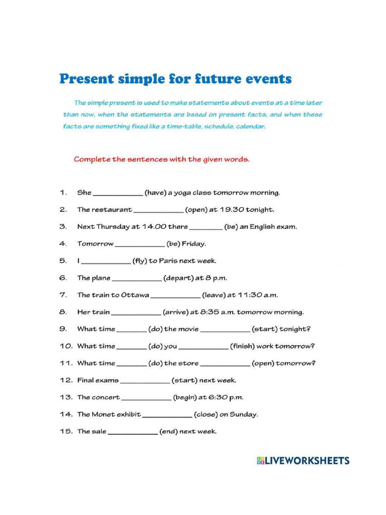 Present Simple (Future) | PDF