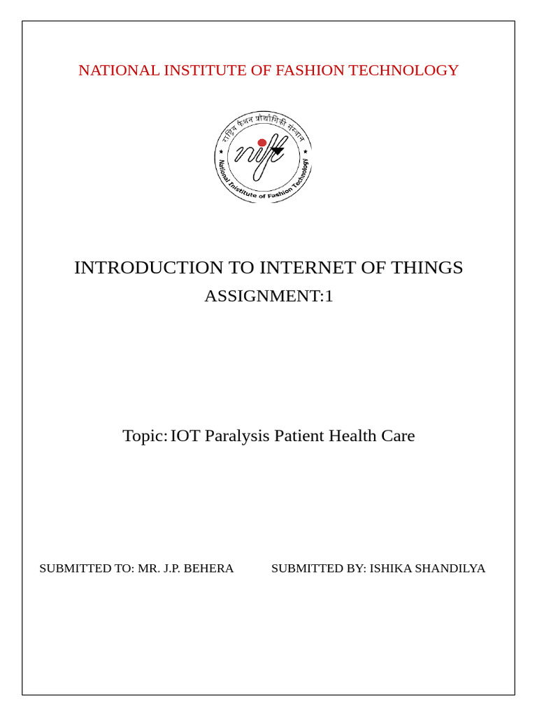IOT ASSIGNMENT-1 | PDF | Internet Of Things | Monitoring (Medicine)