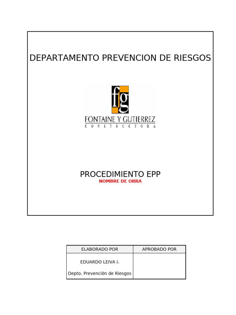 Procedimiento Epp | PDF