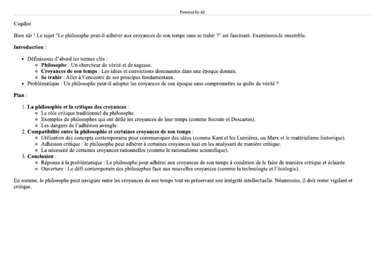 Correction Du BAC Philo 2024 (Sujet1) | PDF