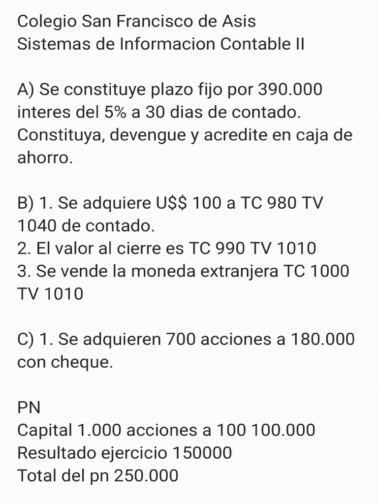 Ejercicio de Repaso Sic | PDF