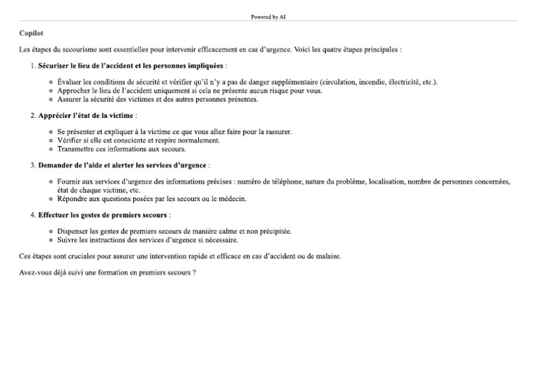 Les Etapes Du Sécourisme | PDF