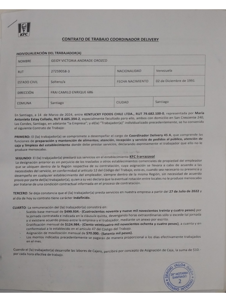 Contrato Geidy | PDF
