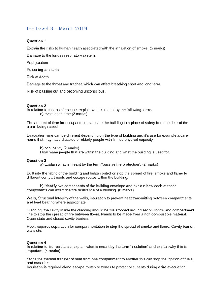 IFE Level 3 Training Notes | PDF | Duct (Flow) | Fires