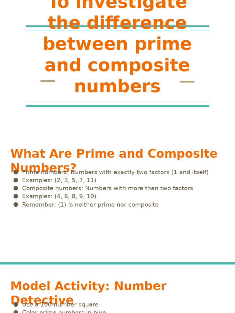 Prime and Composite Numbers - A Fun Math Investigation | PDF | Prime Number | Numbers