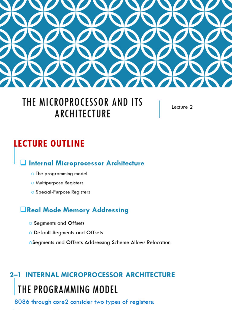 Lecture 2 The Microprocessor And Its Architecture Pdf Computer Programming Computer Memory