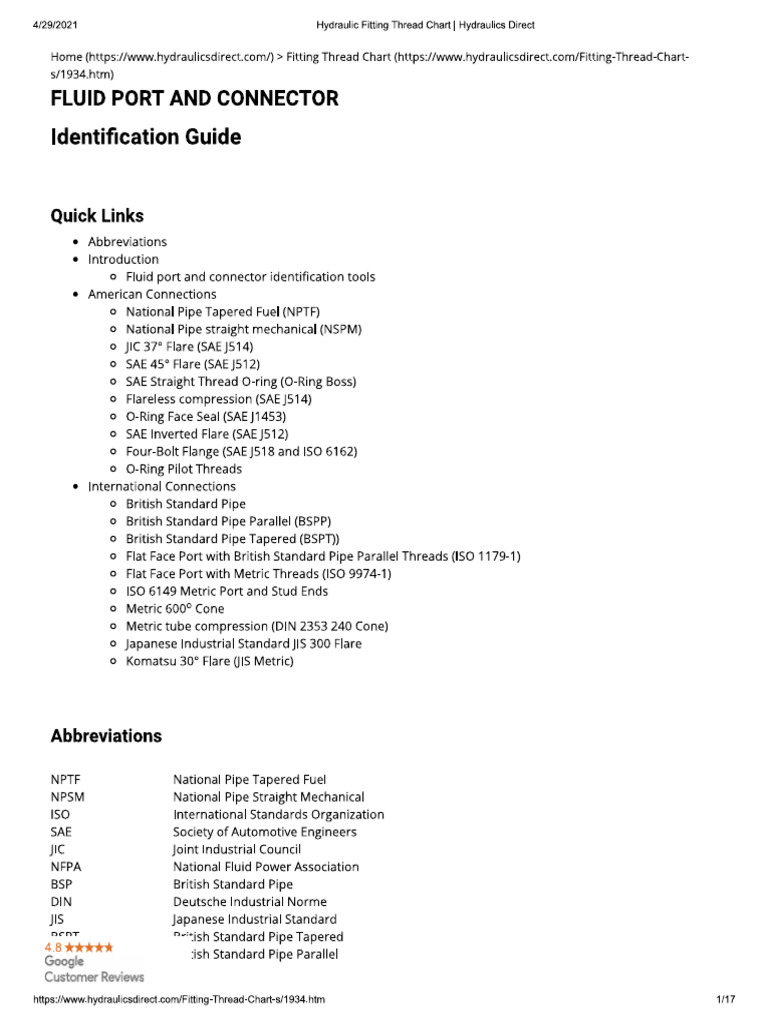 Fluid Port and Connector Id Guide | PDF