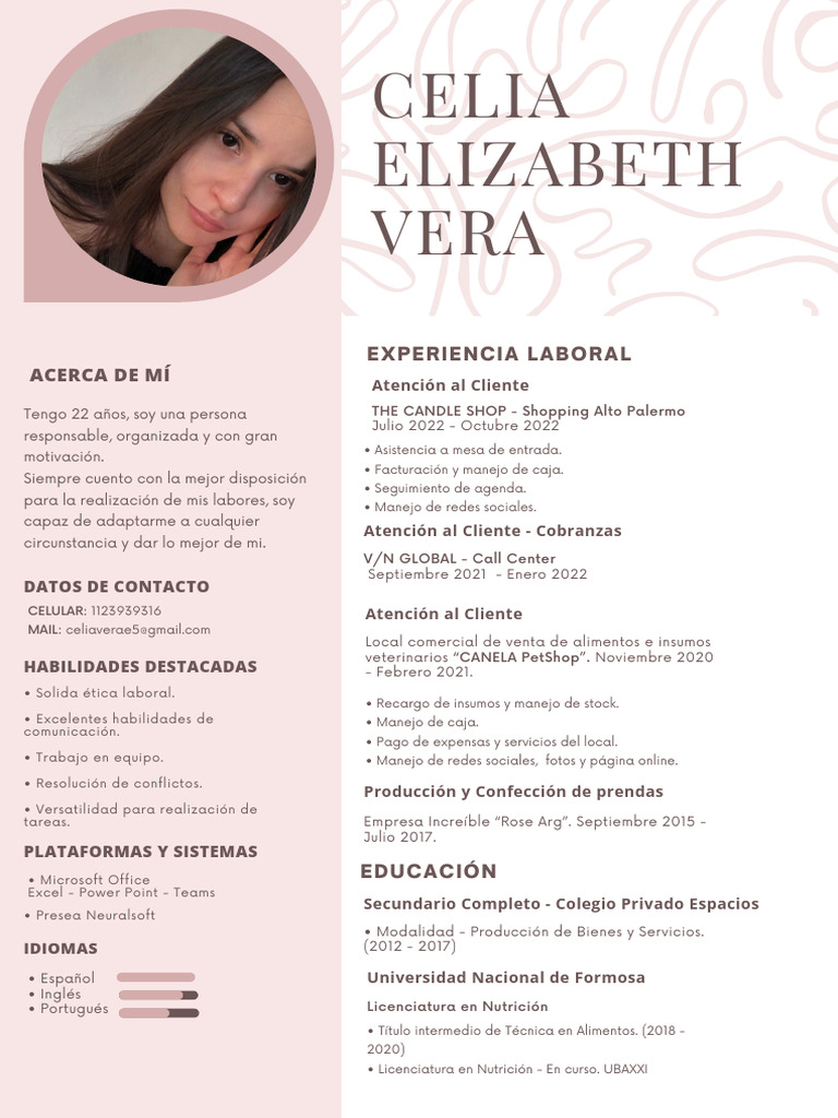 Celia Elizabeth Vera - CV. | PDF | Informática