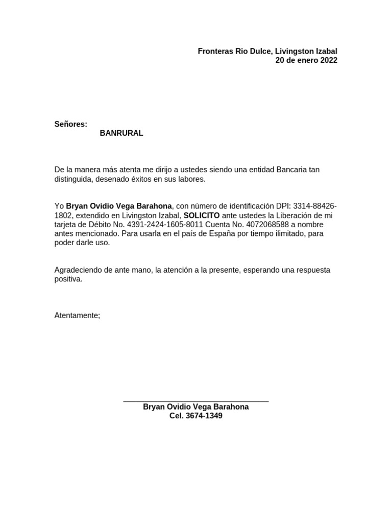 Carta Banrural | PDF | Cocina, comidas y vino | Derecho