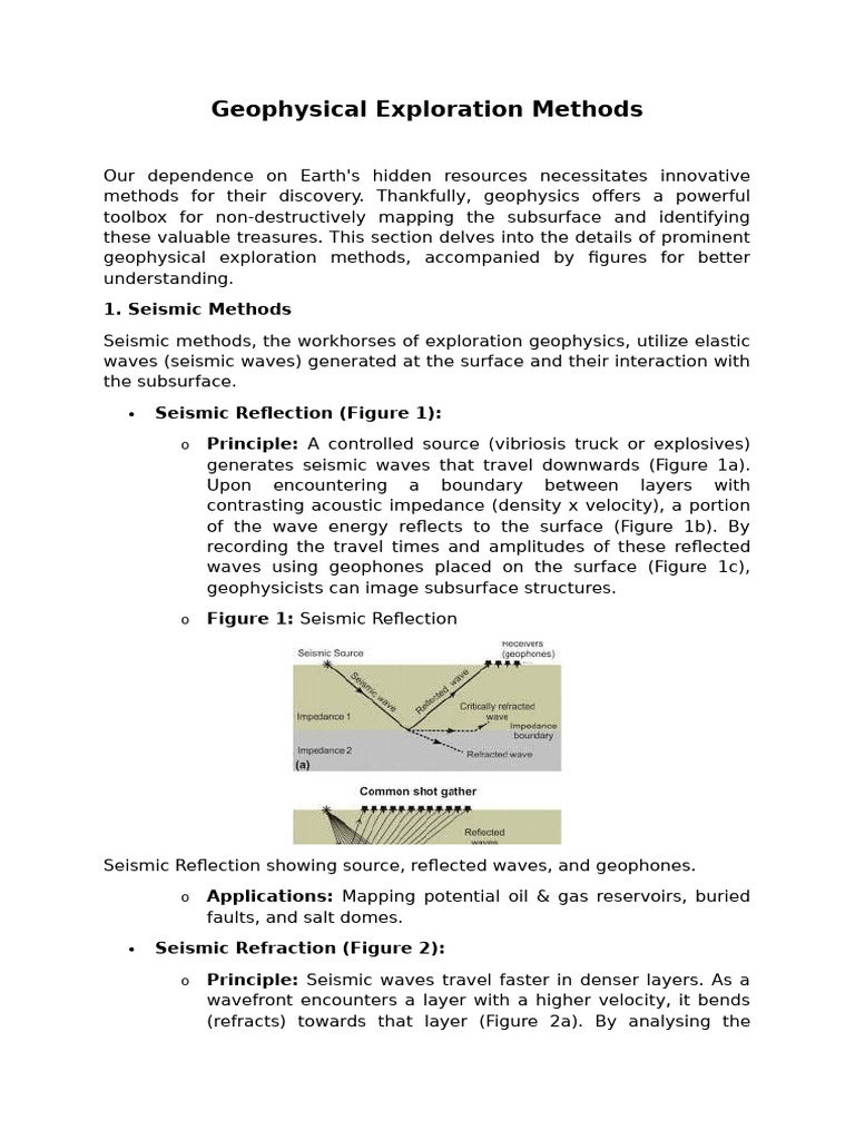 Geophysical Exploration Methods | PDF | Geophysics | Reflection Seismology