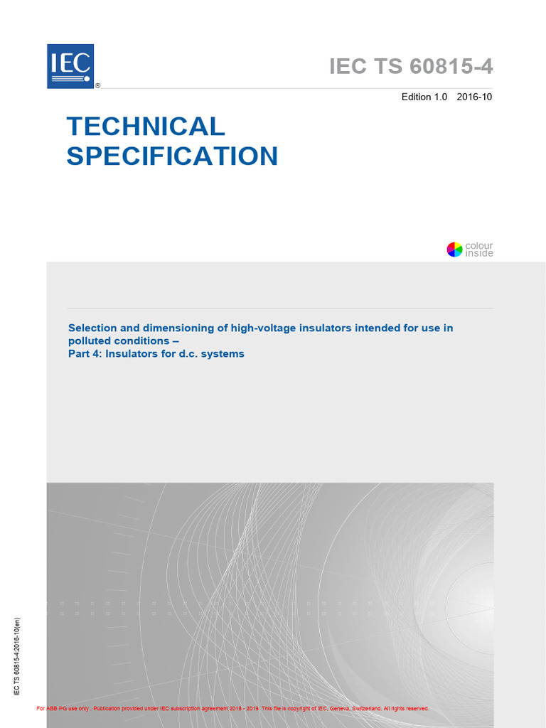 IEC 60071-4 Insulators For D.C. Systems | PDF | International ...