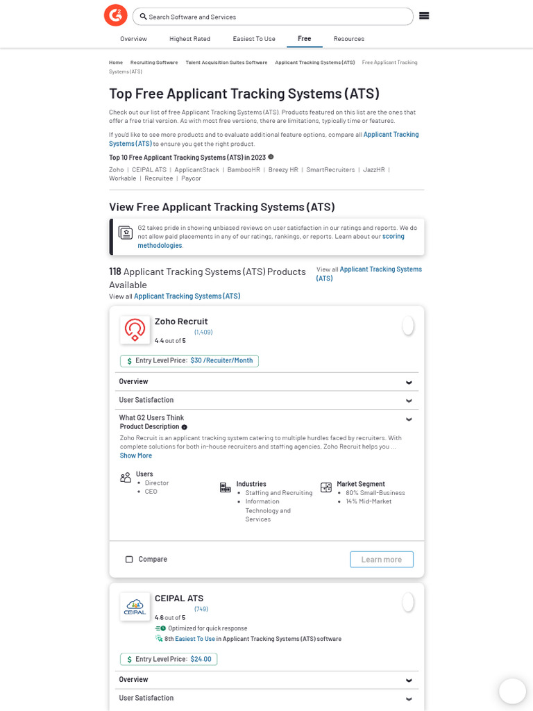 LIST of ATS Tools in The Market | PDF | Customer Relationship ...