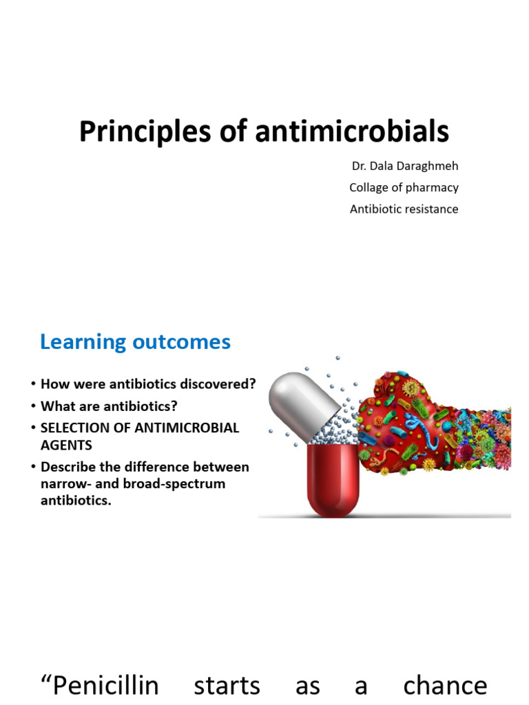 1-Principles of Antimicrobials | PDF | Antimicrobial | Bacteria