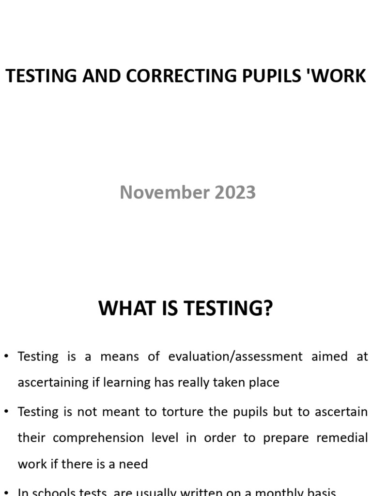 Testing And Correcting X Pdf Multiple Choice Linguistics 