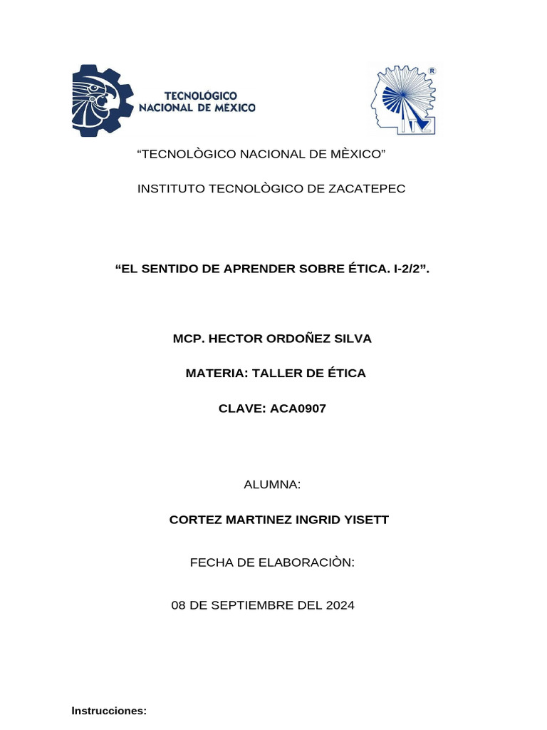 El Sentido de Aprender Sobre Ética - Tarea2 | PDF | Amor | Justicia