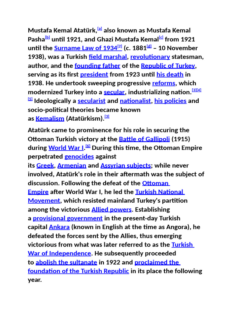 Mustafa Kemal Atatürk | PDF | Mustafa Kemal Atatürk | Turkey