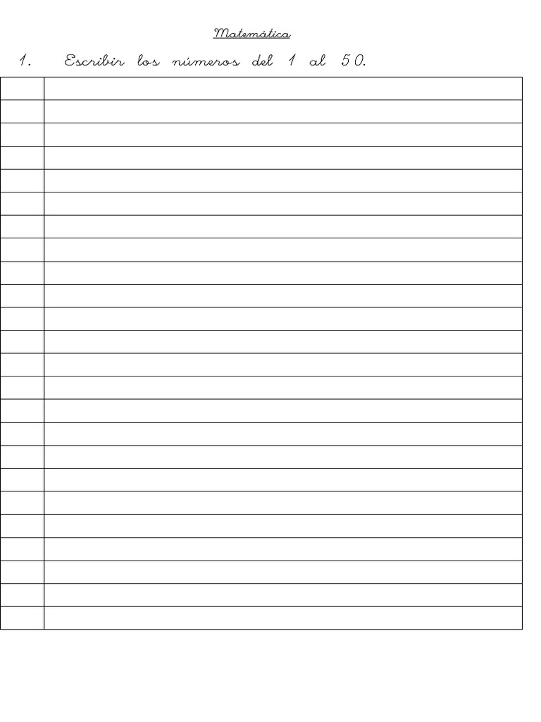 MATEM TICA - N MEROS 1-50 | PDF