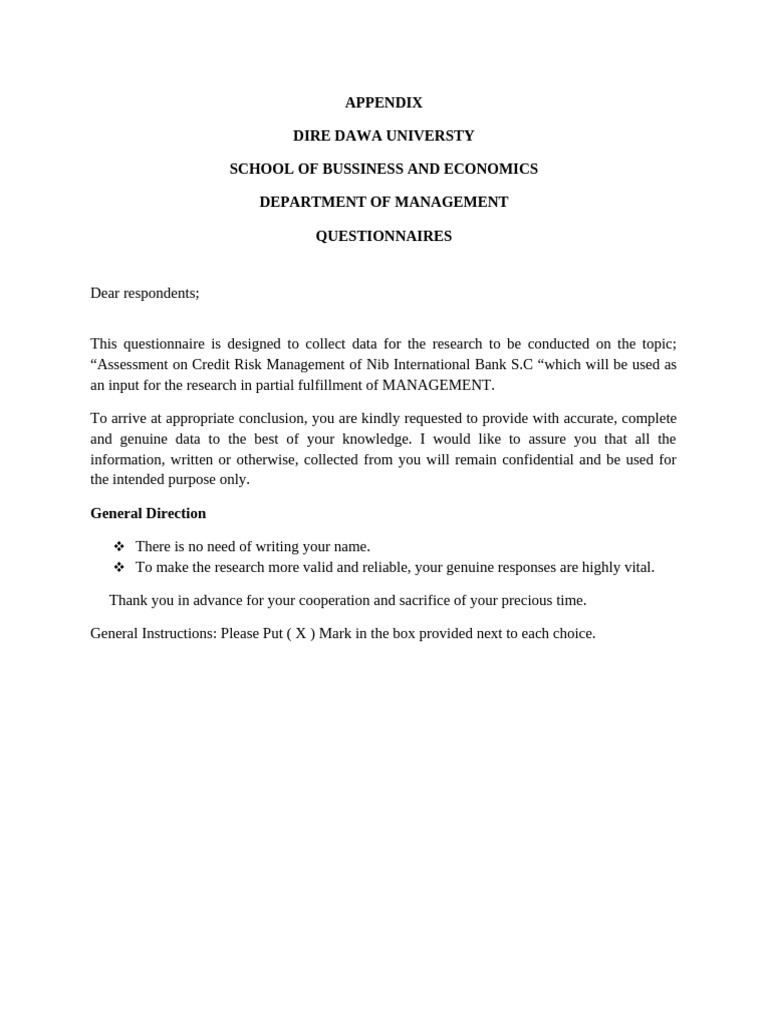 APPENDIX - Docx Biruke | PDF | Credit | Finance & Money Management