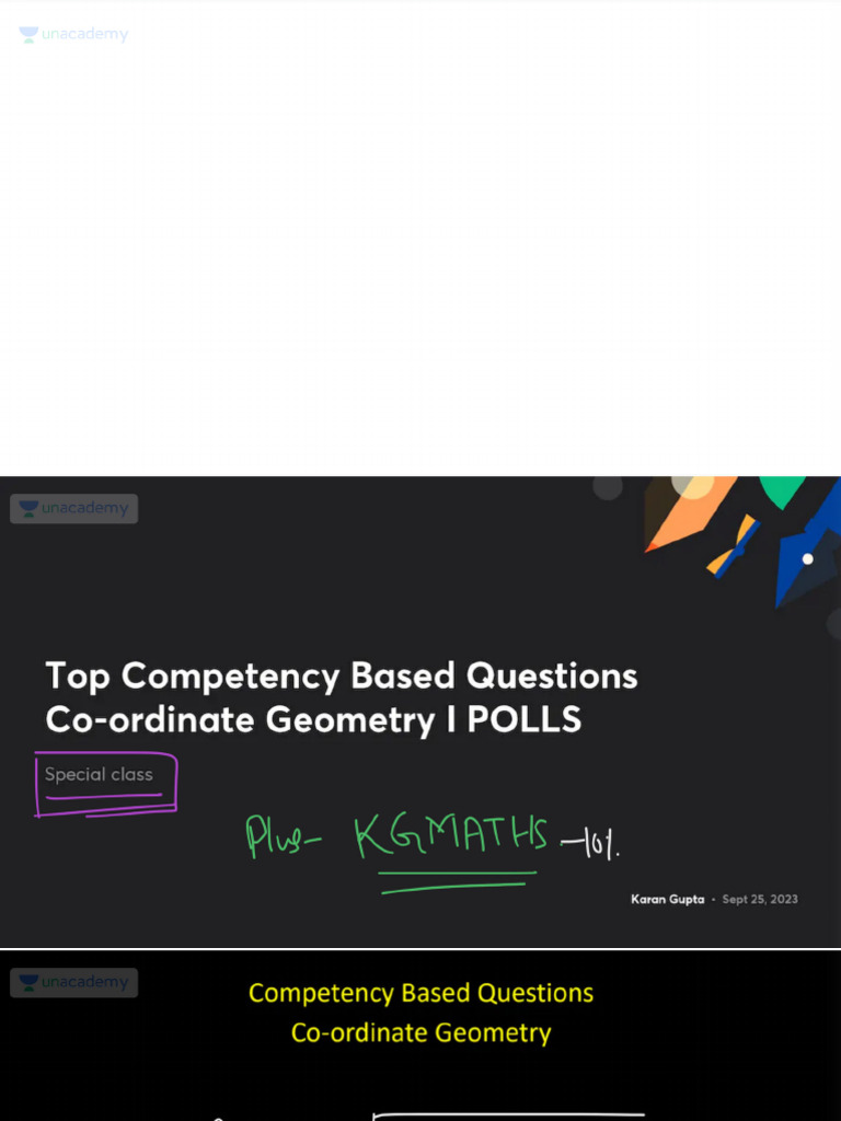 Top Competency Based Questions Coordinate Geometry I POLLS With Anno | PDF