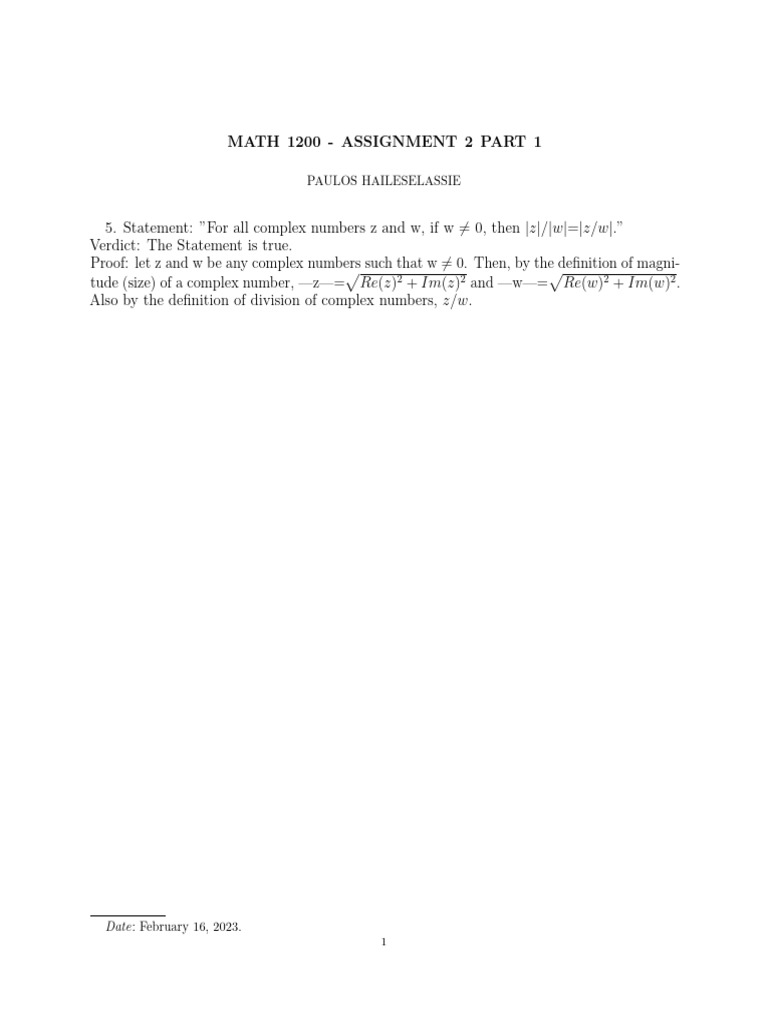 1200 Assignment 2 Part 1 Question 5 | PDF 1200 Assignment 2 Part 1 Question 5 | PDF