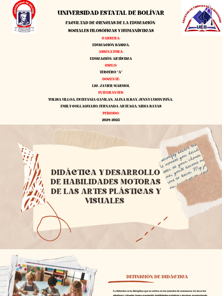 Didáctica y Desarrollo de Habilidades Motoras de Las Artes Plásticas y ...