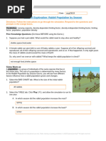 PHET Natural Selection Rabbit Lab Guide | PDF | Tooth | Rabbit