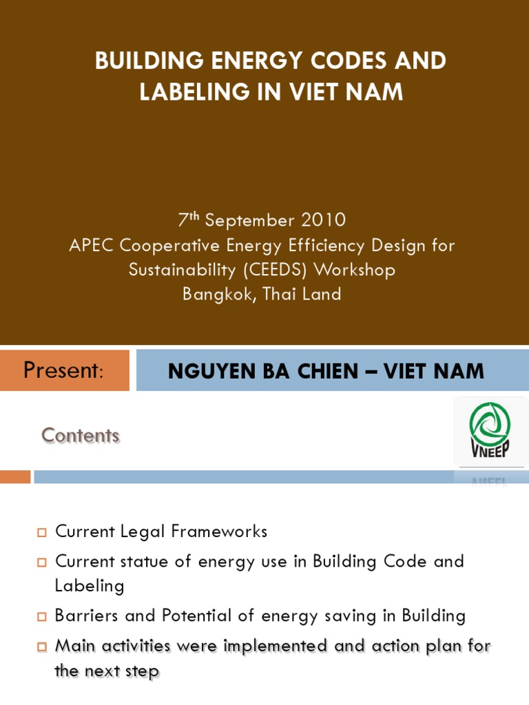 Building Energy Code Presentation (Viet Nam) | PDF | Efficient Energy ...