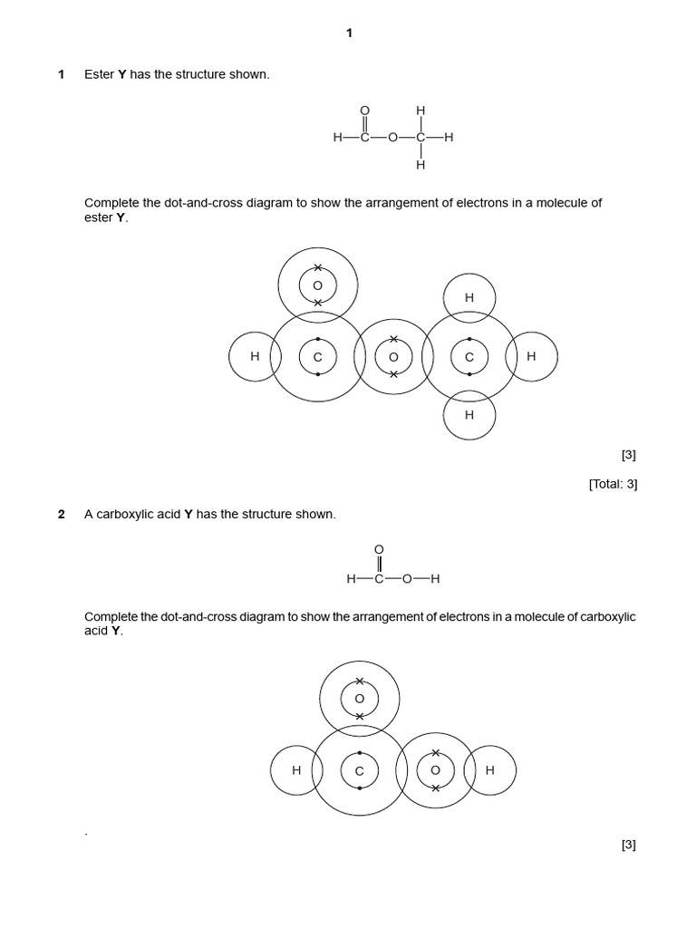 Dot and Cross Diagrams for Molecules | PDF | Chlorine | Ionic Bonding