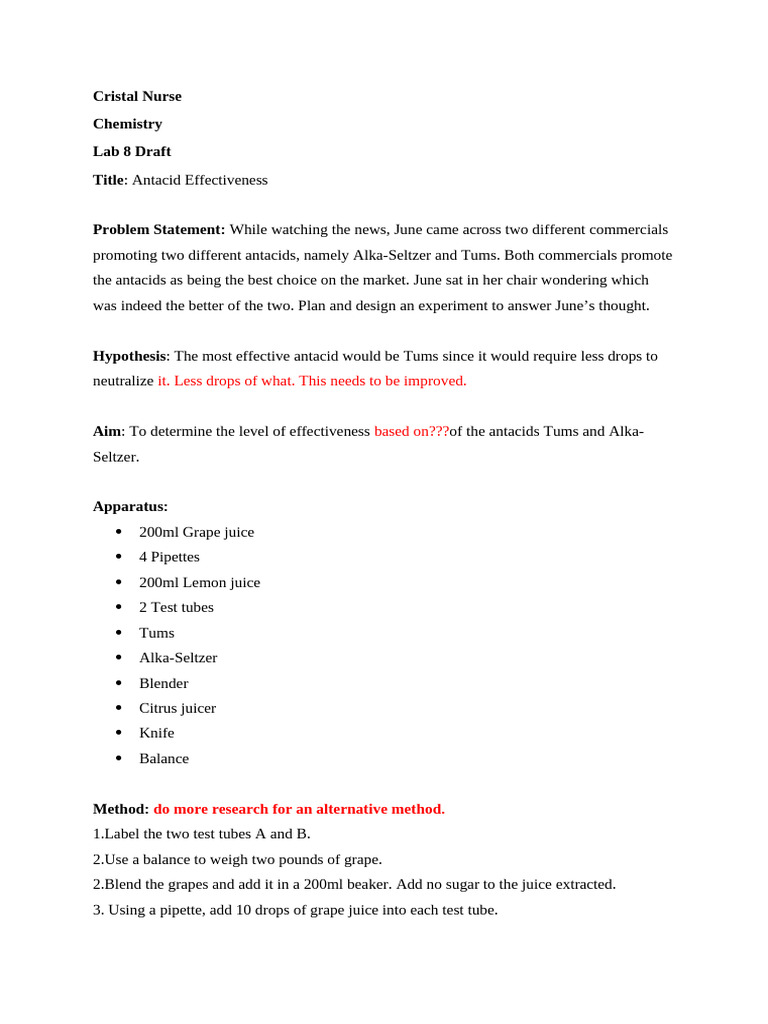 Lab 8-Draft | PDF | Experiment