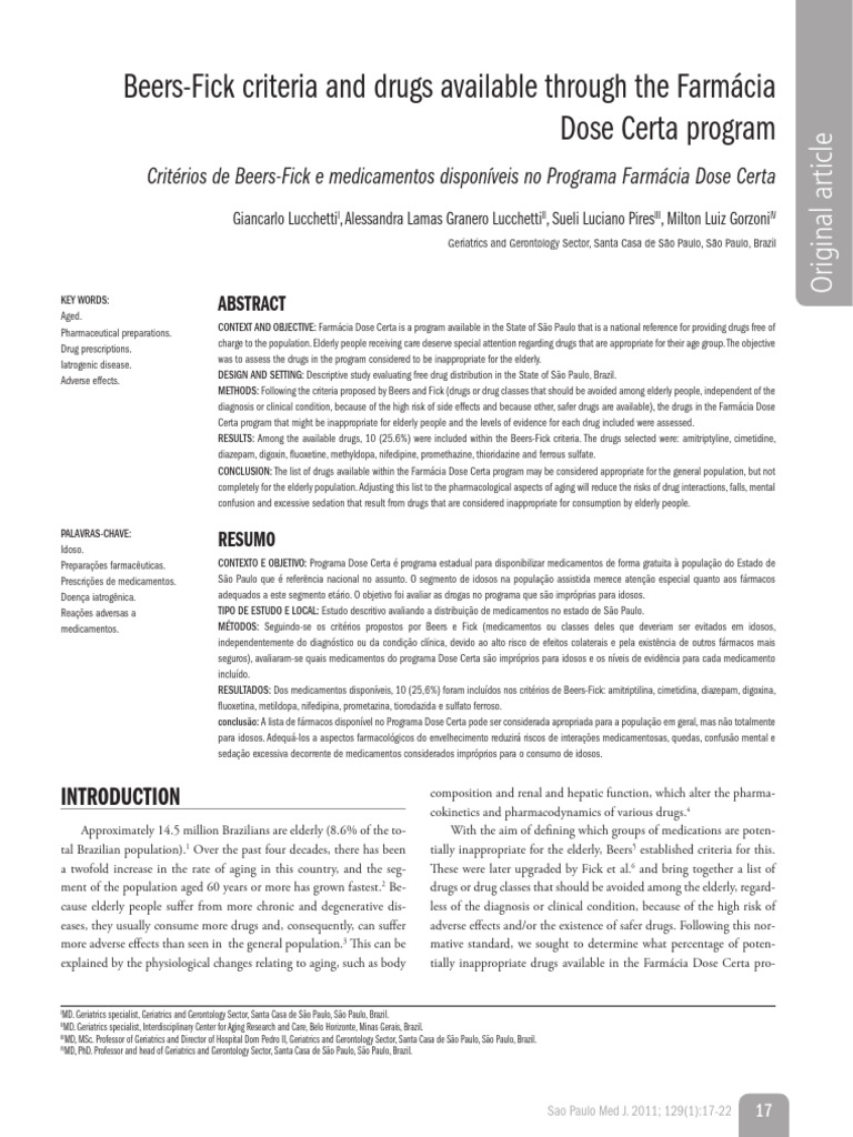Artigo1 - Farmácia Dose Certa | PDF | Geriatrics | Benzodiazepine