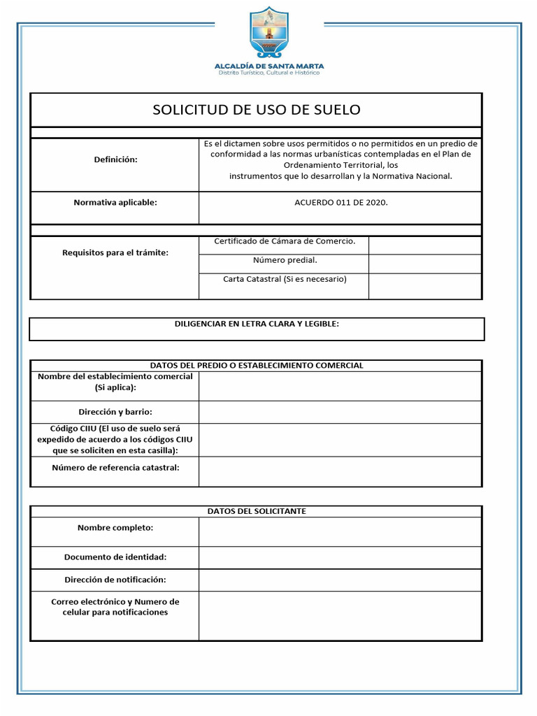 Solicitud de Uso de Suelo | PDF