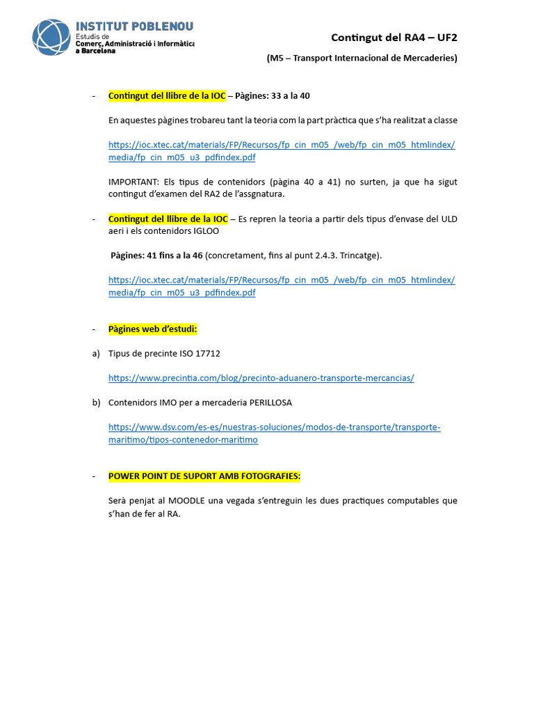 Contingut RA4 UF2 | PDF