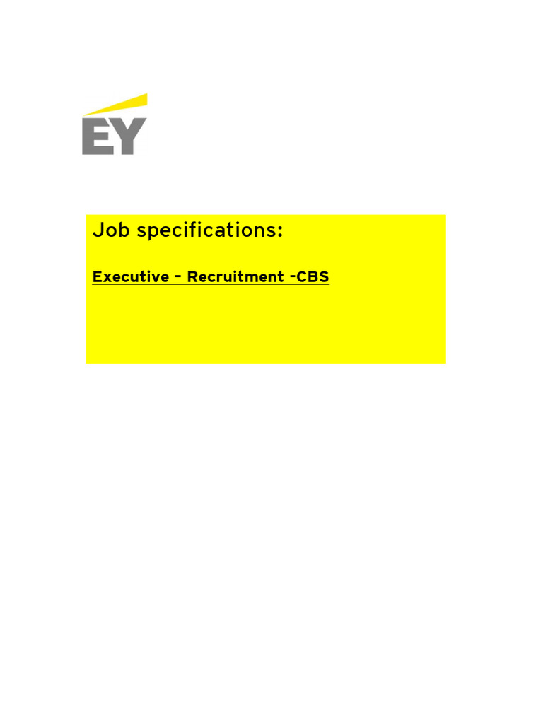 Executive Recruitment Role at EY | PDF | Recruitment | Organizational ...