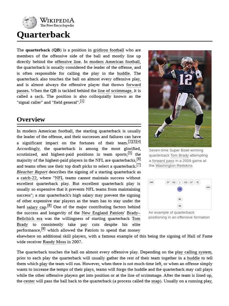 Quarterback | PDF | Quarterback | Sports