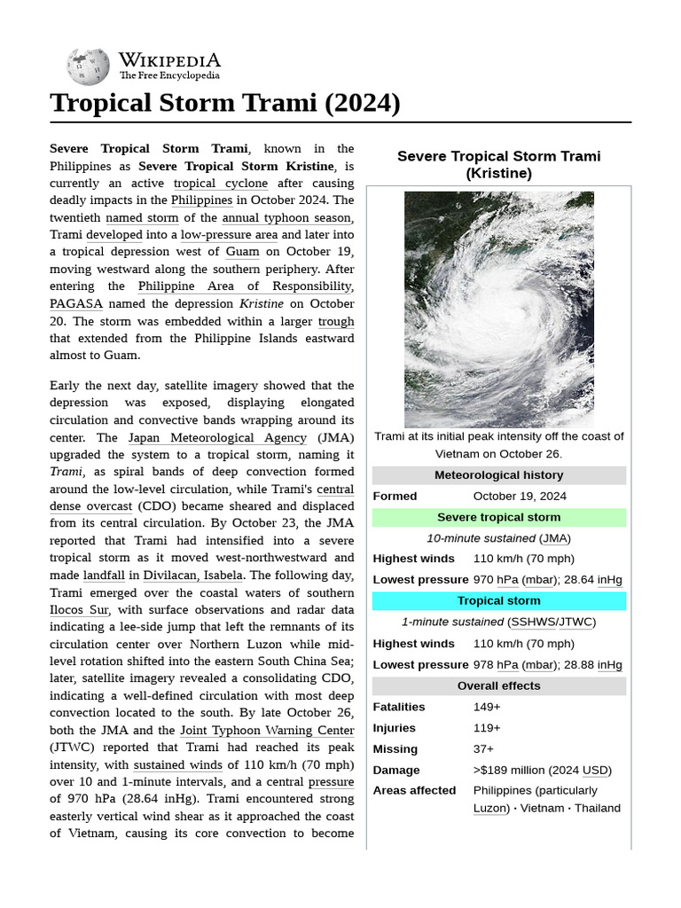Tropical_Storm_Trami_(2024) | PDF | Tropical Cyclones | Natural Events