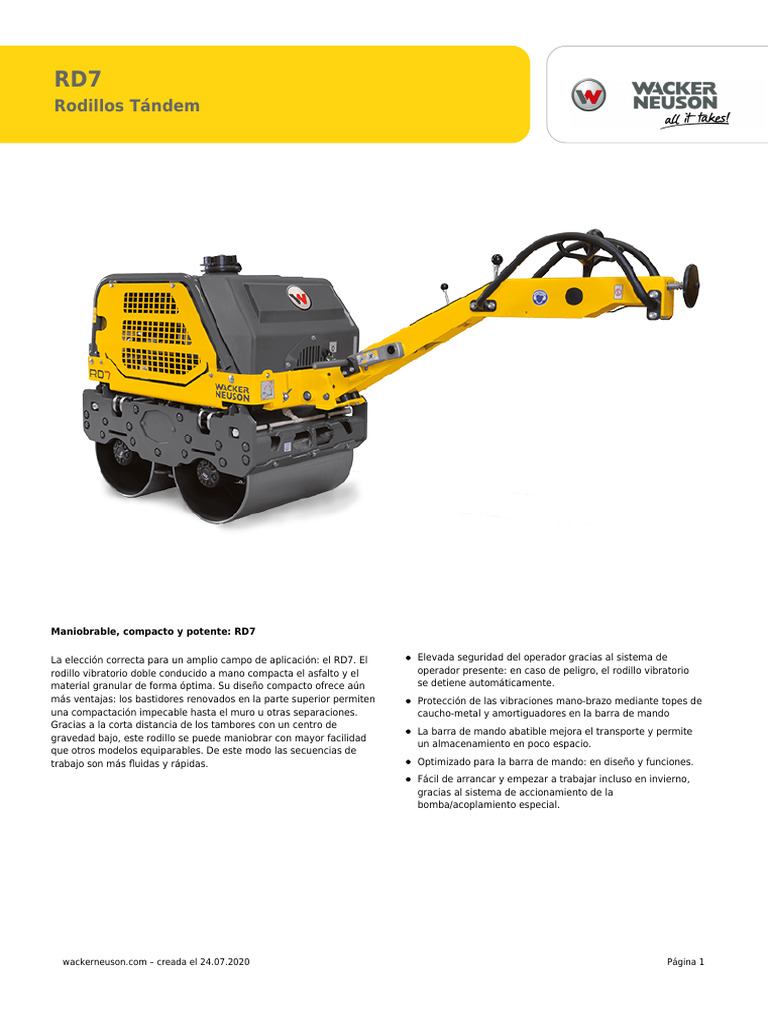 FICHA TECNICA RODILLO RD7-es | PDF | Tanques | Vehículos