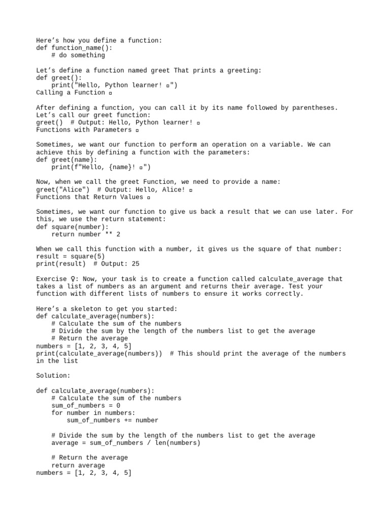 Defining a Function | PDF