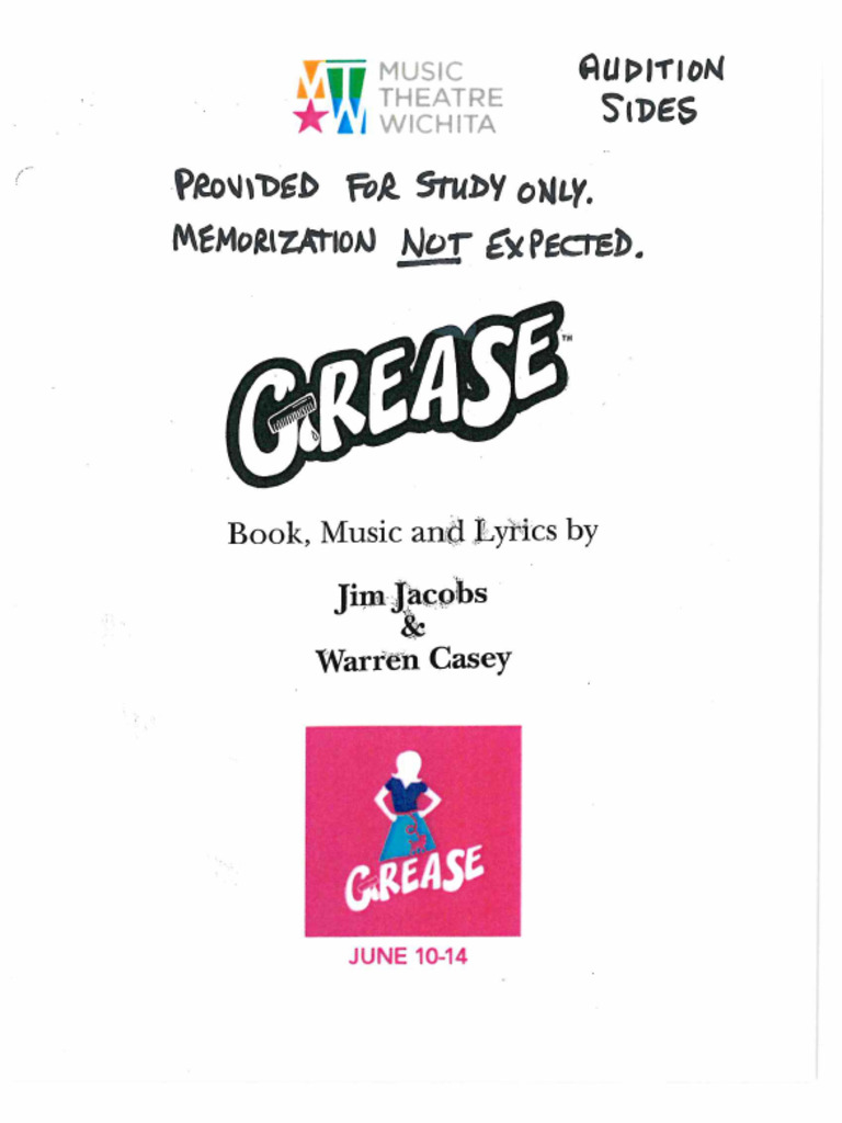 GREASE Audition Sides | PDF