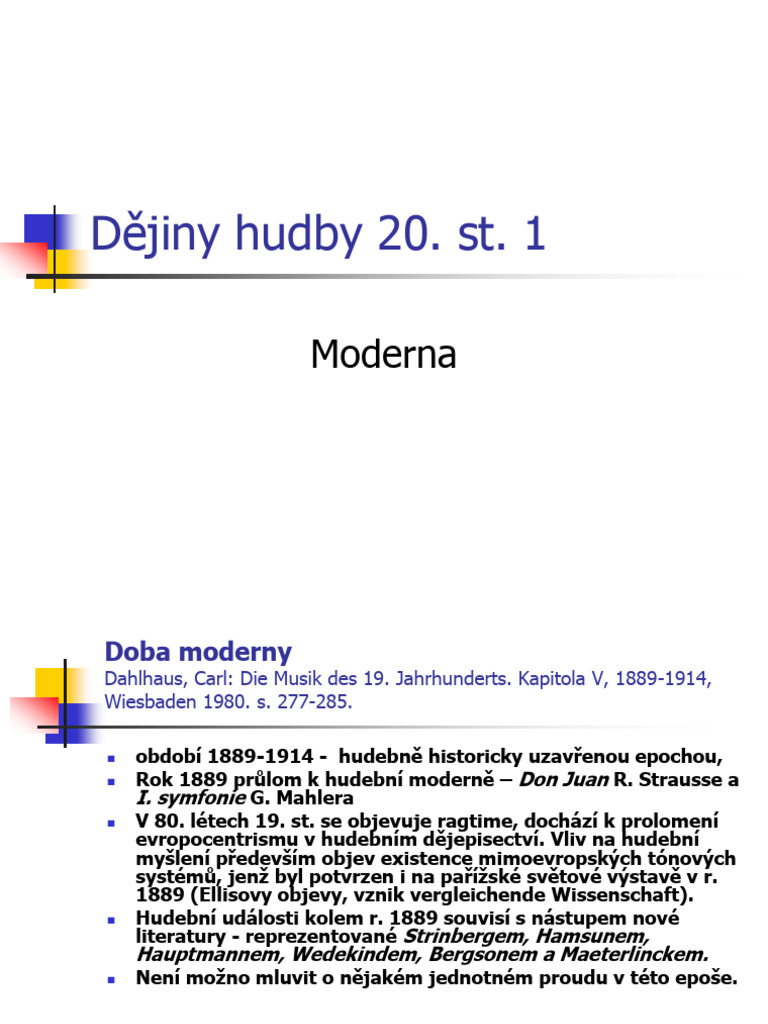 Dějiny Hudby - Moderna | PDF