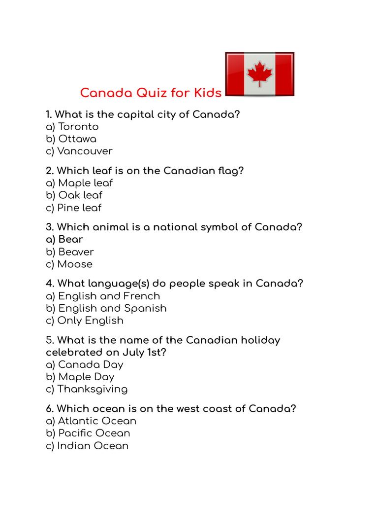 CANADA QUIZ | PDF | Canada | Provinces And Territories Of Canada