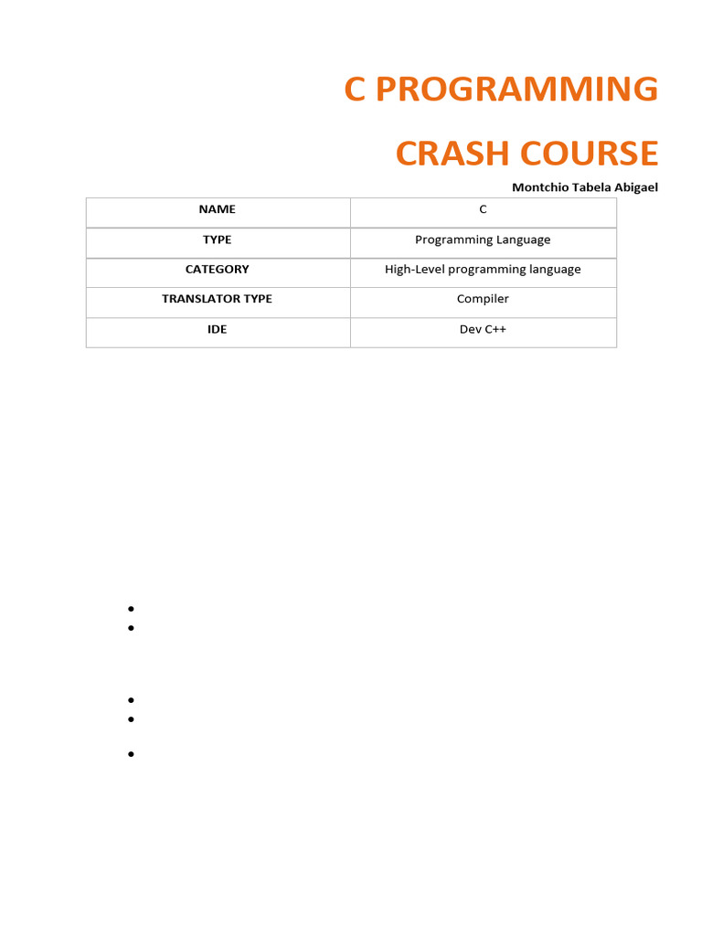 C programming course | PDF | Data Type | Integer (Computer Science) C programming course | PDF | Data Type | Integer (Computer Science)