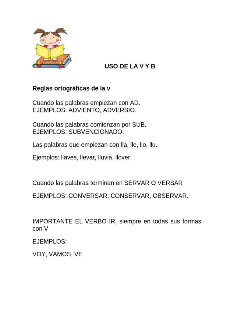 GUIA USO DE LA V Y B | PDF