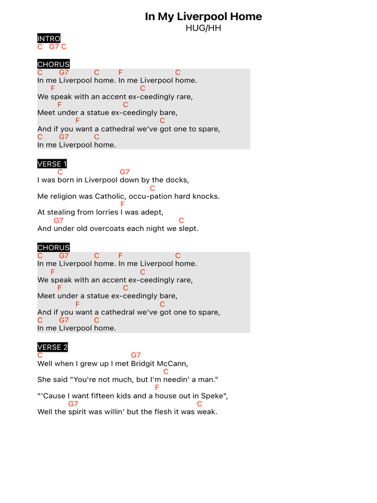 In My Liverpool Home | PDF