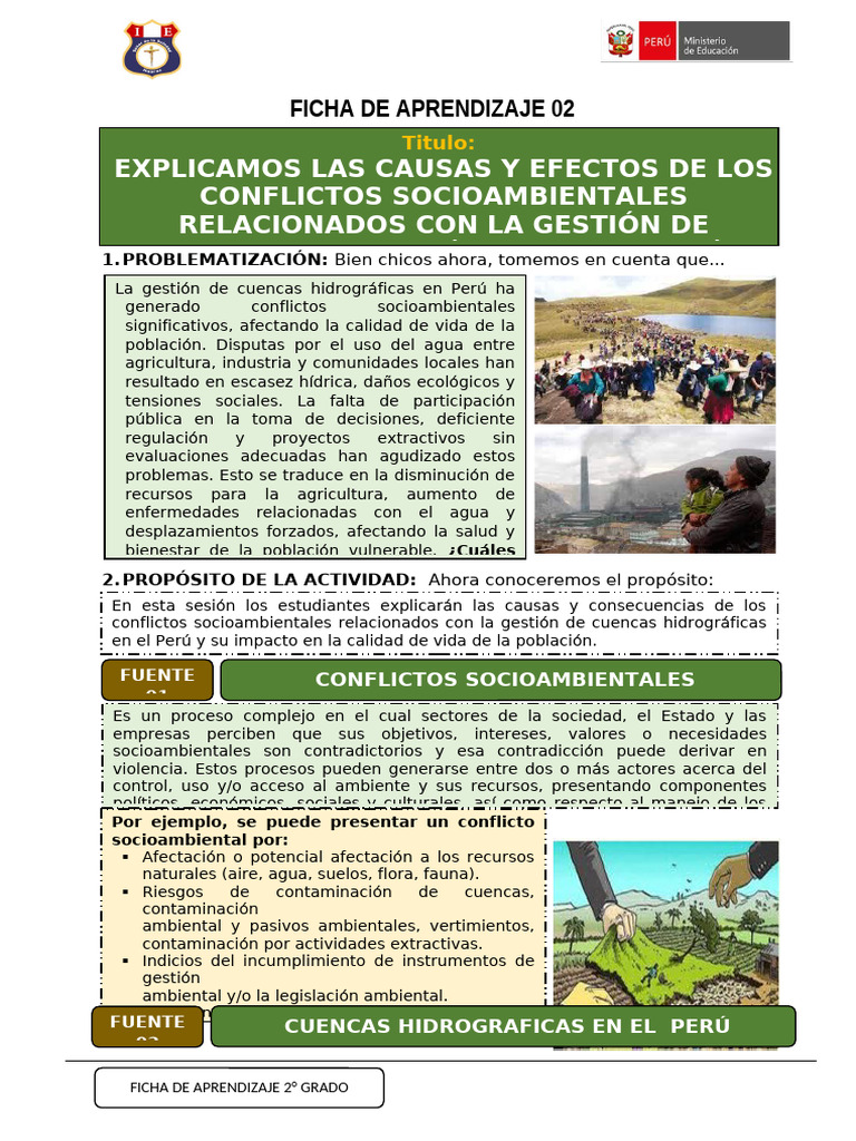 2 FICHA DE APRENDIZAJE CCSS 2° GRADO | PDF | Agua | Río